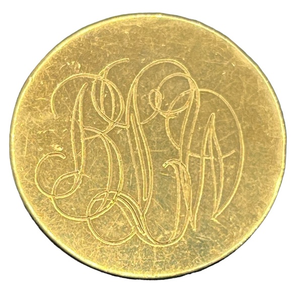 Jewelry | Lestage 12k Gold Filled Round Monogrammed Engraved Round ...